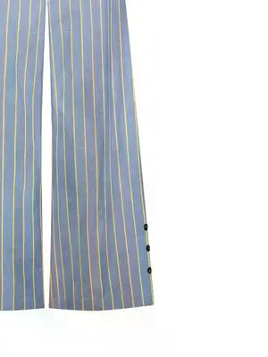 Lela Rose Striped Button-detail Trousers