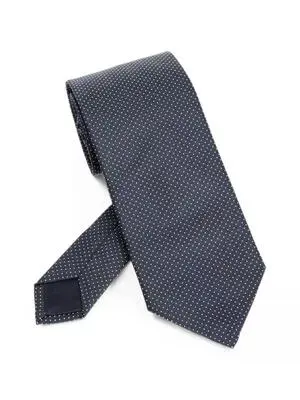 AL DUCA D’AOSTA 1902 Dona Polka-dot Silk Tie - Blue