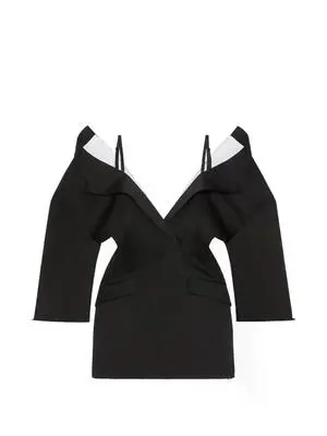 Givenchy Off-the-shoulder Wool Mini Dress - Black