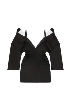 Givenchy Off-the-shoulder Wool Mini Dress - Black