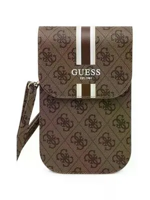 Guess Logo-print Crossbody Phone Bag - Brown