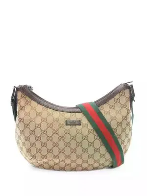 Gucci 2010s Gg Canvas Web-stripe Shoulder Bag - Neutrals