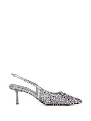 LE SILLA Crystal-embellished Mesh Sandals - Silver