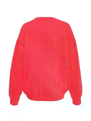 GANNI Cherry-print Acid-wash Sweatshirt