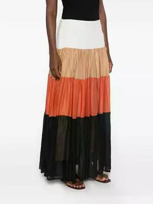KAOS Colour-block Tiered Maxi Skirt