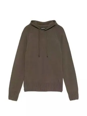 TOM FORD Raglan-sleeve Knitted Hoodie - Brown