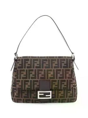 Fendi 2010s Zucca Mamma Baguette Shoulder Bag - Brown
