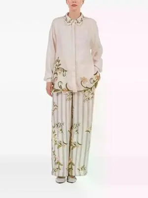 Agua Bendita Cecilia Valle Floral-embroidered Shirt