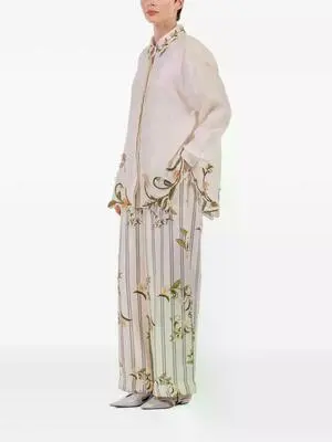 Agua Bendita Cecilia Valle Floral-embroidered Shirt