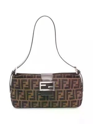 Fendi 2010s Zucca Mamma Baguette Shoulder Bag - Brown