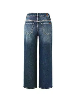 7 For All Mankind Stud-embellished Wide-leg Jeans