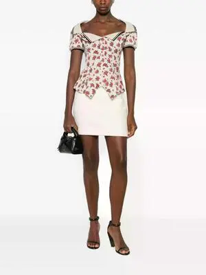Alessandra Rich Bouclé-knit Mini Skirt
