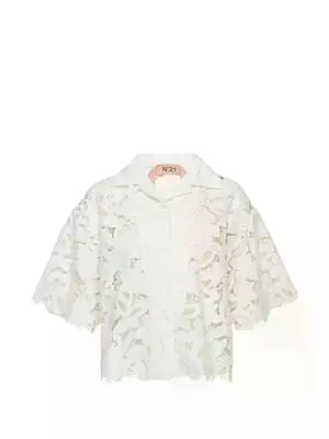 N°21 Floral-lace Blouse - White
