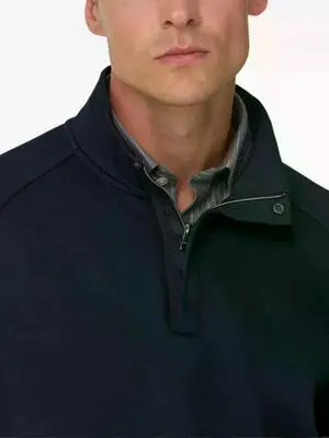 Boggi Milano Quarter-zip Sweatshirt In Cotton-blend Scuba B Tech