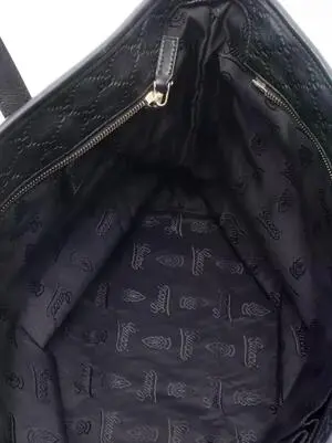 Gucci Leather Debossed Gg Logo Tote Bag