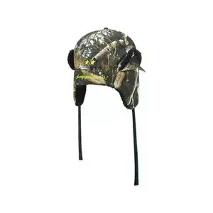 TWOJEYS Camouflage-print Faux-shearling Cap