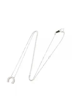 Celine 2010s Horseshoe-pendant Diamond Necklace - Silver