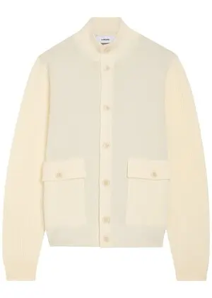 LARDINI Knit Wool-blend Jacket - Ecru