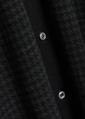 LARDINI Houndstooth Wool Cardigan