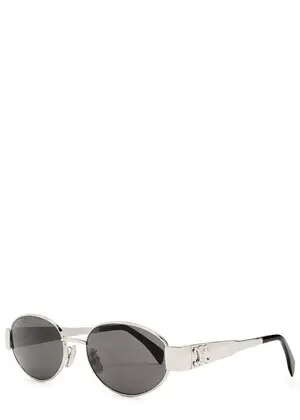 Celine Triomphe Round-frame Metal Sunglasses