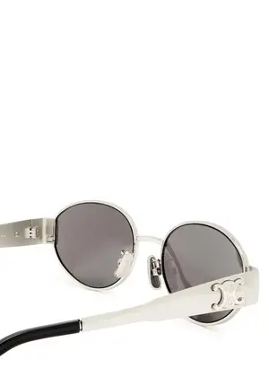 Celine Triomphe Round-frame Metal Sunglasses