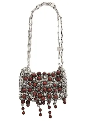 Rabanne 1969 Nano Bead Metal Disc Shoulder Bag - Silver