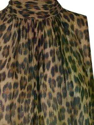 SEMICOUTURE Dulcie Leopard-print Pussy-bow Top