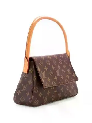 LOUIS VUITTON Looping Handbag Monogram Canvas Mini Satchel - Brown