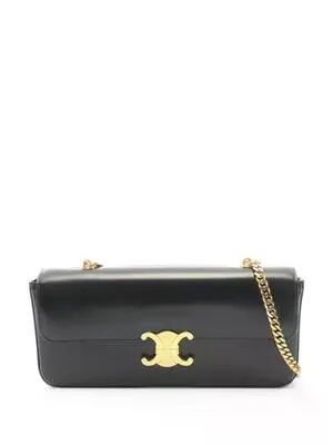 Celine 2010s Triomphe Chain Crossbody Bag - Black