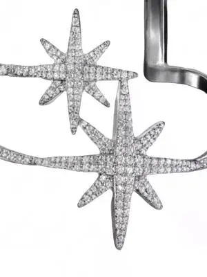 APM MONACO Star-motif Pavé Cuff Bracelet - Silver