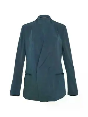 Y’s Stand-collar Wrap Blazer - Blue