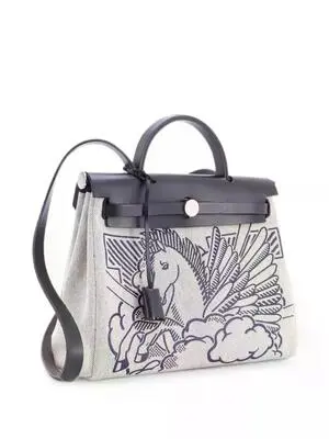 Hermès Herbag Zip Pegase Pop Toile And Leather 31 Shoulder Bag