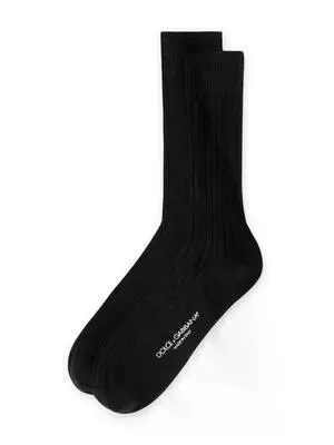 Dolce & Gabbana Ribbed Intarsia-knit Logo Socks