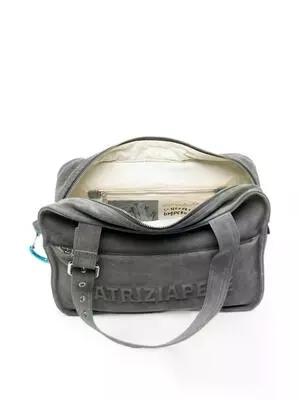 Patrizia Pepe Logo-embossed Suede Shoulder Bag