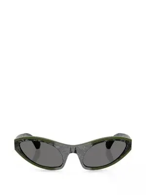 ALAIN MIKLI Marbled-effect Cat-eye Sunglasses - Green