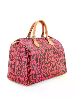 LOUIS VUITTON Speedy Handbag Limited Edition Monogram Graffiti 30 Satchel