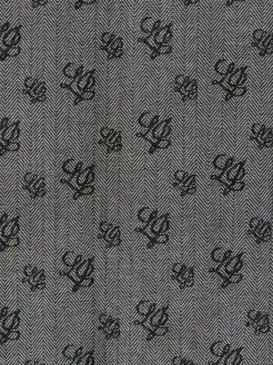 Liu Jo Monogram-pattern Herringbone-weave Scarf