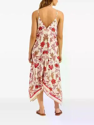 Seafolly Floral-print Handkerchief-hem Maxi Dress