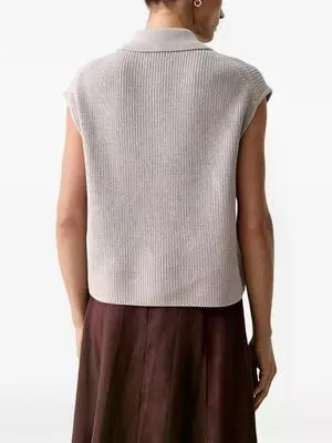 Marc O'polo Ribbed Knit Polo Shirt - Neutrals