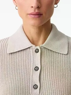 Marc O'polo Ribbed Knit Polo Shirt - Neutrals