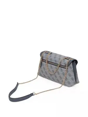 Guess Lindsey Monogram-print Chain-link Crossbody Bag - Blue