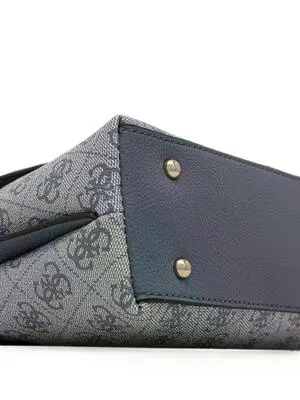 Guess Lindsey Monogram-print Chain-link Crossbody Bag - Blue
