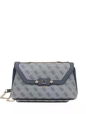 Guess Lindsey Monogram-print Chain-link Crossbody Bag - Blue
