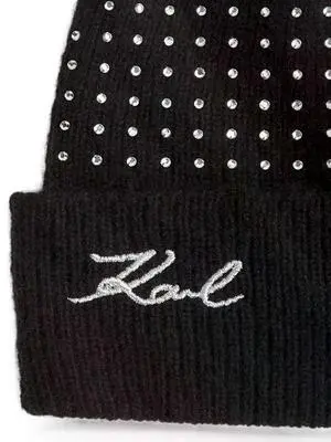 Karl Lagerfeld K/signature Rhinestone Beanie