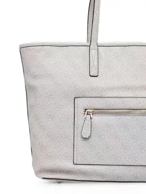 Guess Large Monogram Print Logo Plaque Tote Bag