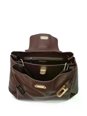Jw Pei Medium Rhea Pebbled Buckle Shoulder Bag - Brown