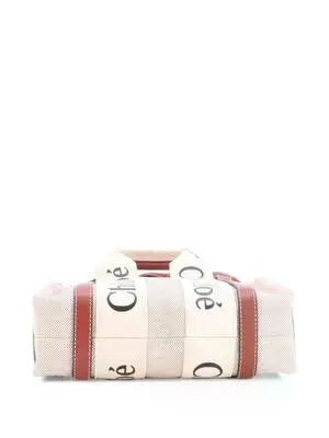 Chloé Woody Canvas With Leather Small Tote Bag - Brown