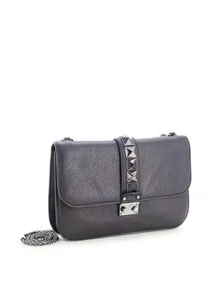 Valentino Garavani Glam Lock Leather Medium Shoulder Bag