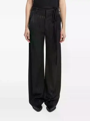 ANN DEMEULEMEESTER Anneke Striped-satin Trousers - Black