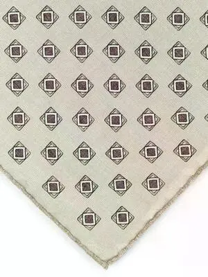 Brunello Cucinelli Geometric-print Silk Pocket Square